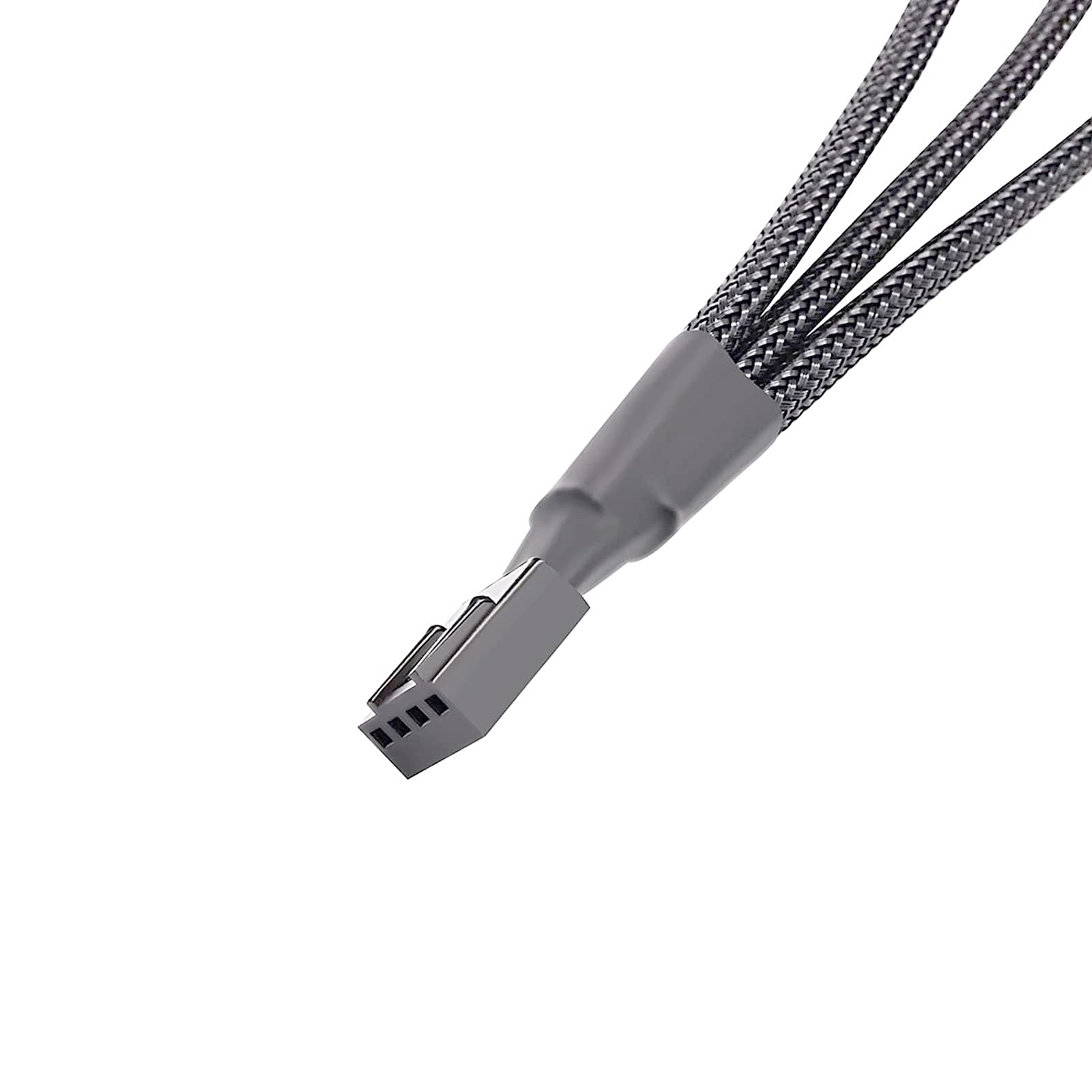 ThreeBulls 2 Pack 4-Pin PWM Fan Splitter Cable, Sleeved Braided Adapter Computer PC Fan Power Extension Cable 1 to 3 Converter for Computer ATX Case 4-Pin/3-Pin Cooling Fan Cable (10.6" 1 to 3)
