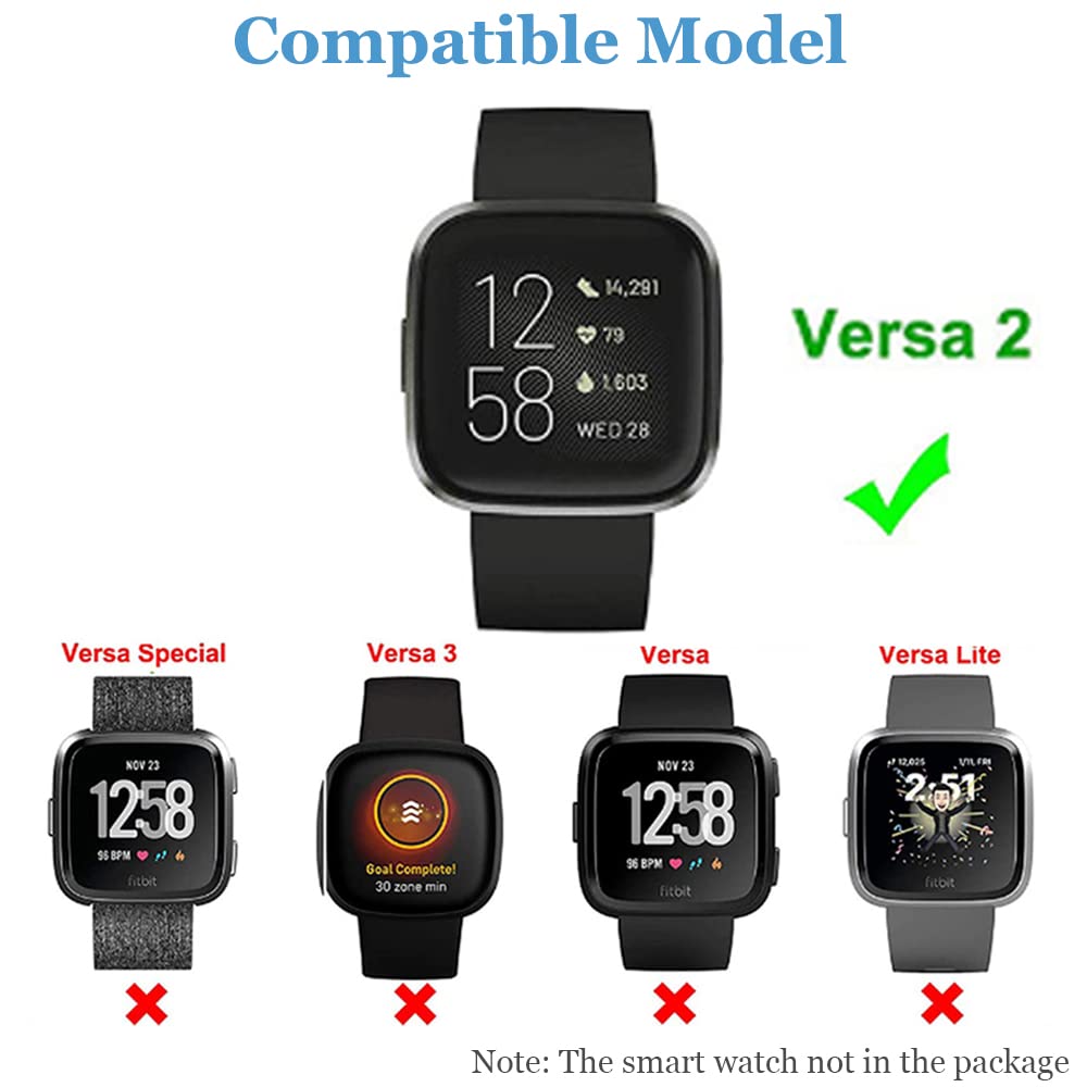 Threeeggs Compatible with Fitbit Versa 2 Charger (Not for Versa/Versa Lite), Charging Dock with USB Cord for Versa 2 Health & Fitness Smartwatch Charge Cable 3.3Ft/100cm