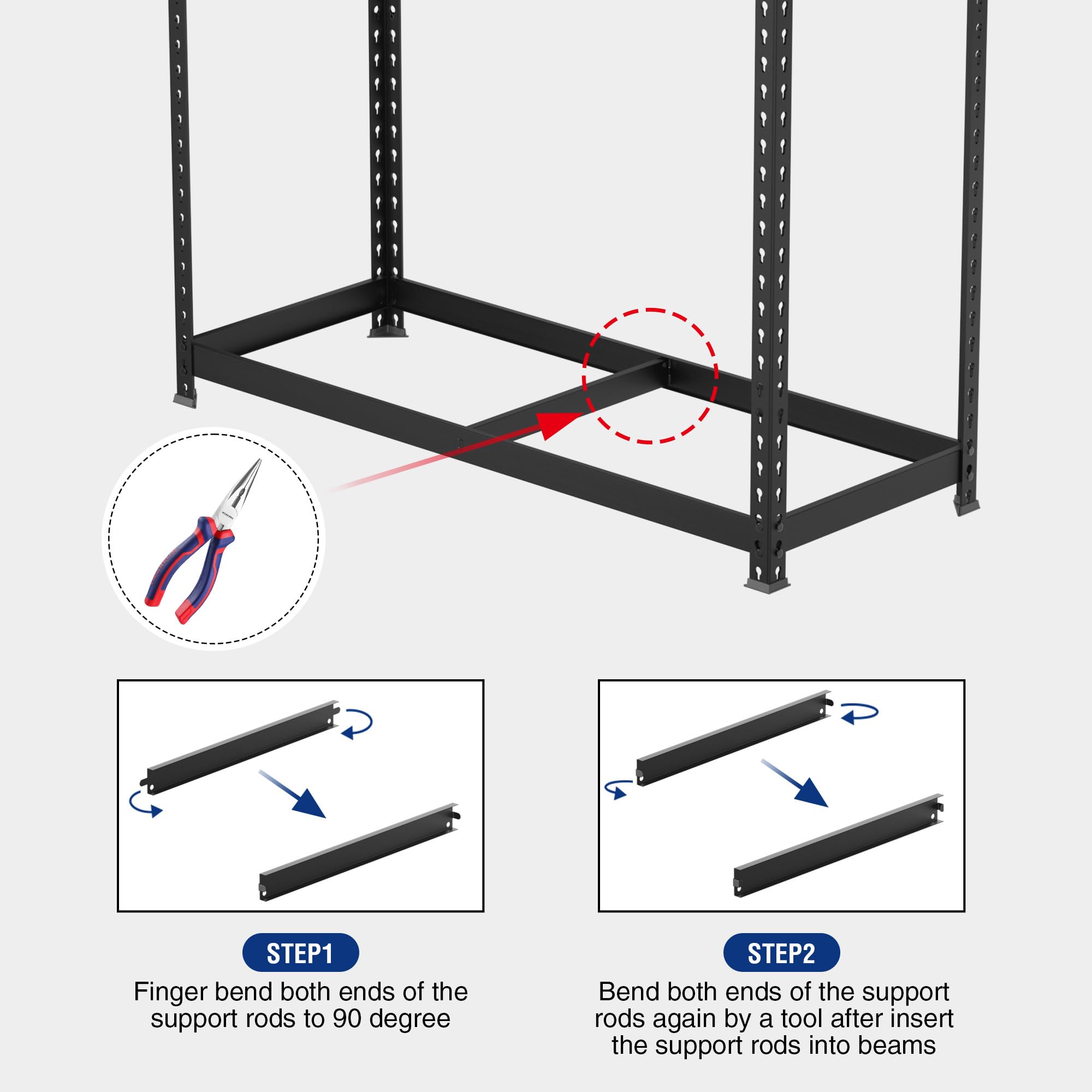 WORKPRO 5-Tier Metal Storage Shelving Unit, 36”W x 18”D x 72”H, Adjustable Storage Rack Heavy Duty Shelf with Particle Board, 4000 lbs Load Capacity (Total) for Garage Warehouse, Black/Silver