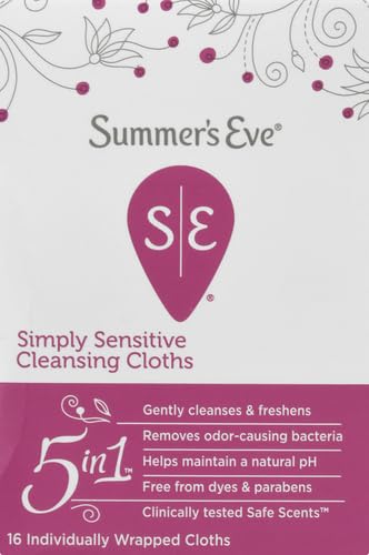 Summer's Eve Cleansing Cloths, Simply Sensitive, 16 Count