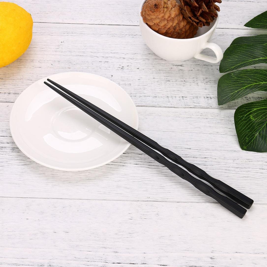 YJYDADA 1 Pair Japanese Chopsticks Alloy Non-Slip Sushi Chop Sticks Set Chinese Gift (D)