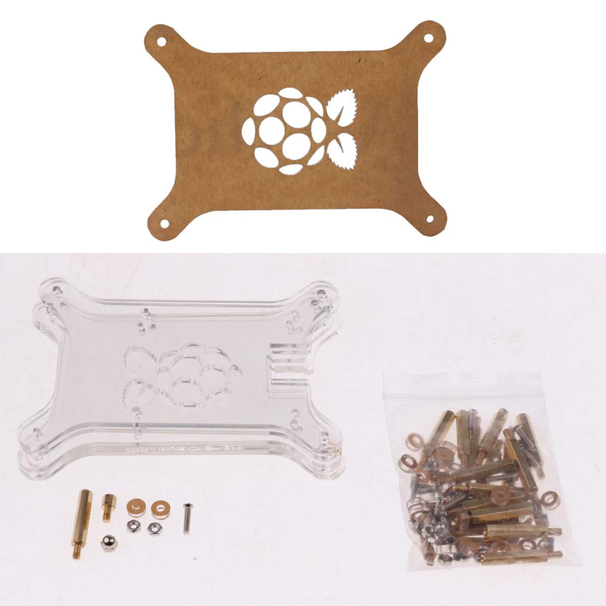Techson 4 Layers Clear Acrylic Rack Case for Raspberry Pi 4B / 3B / 3B+ Model, Mount Blade Server, Stackable Cluster Plate Shelf