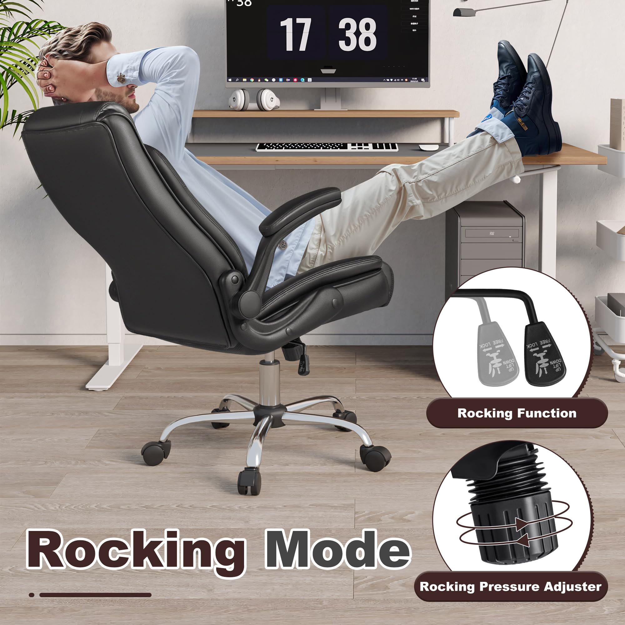 Shahoo Gaming Chair with Footrest and Massage Fuction Lumbar Support, 360°Swivel and Height Adjustable Seat with Headrest for Office or Bedroom, Study Room, Red2