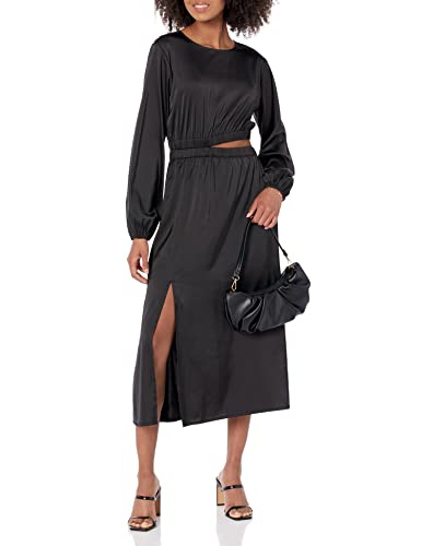 The Drop Women's Jacob Long Sleeve Cut Out Midi Dress, Black, XXL, Plus Size
