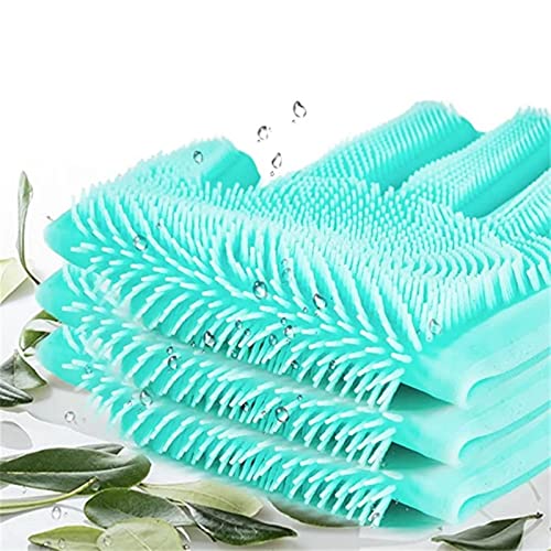 TEETSY Cleaning Gloves Wash Dishes, Clean Gloves, Magic Silicone Rubber, Wash Dishes With Heat-resistant Scrub (Color : 3)