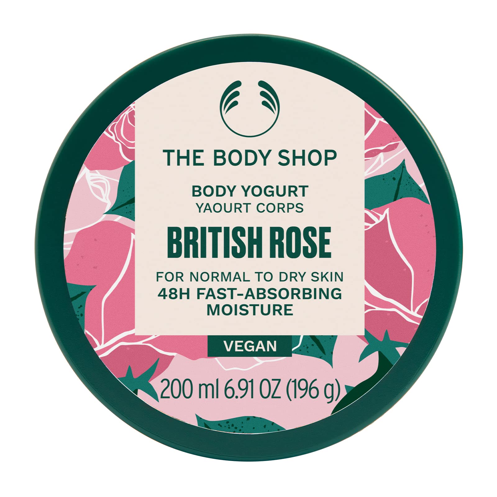 The Body Shop British Rose Body Yogurt â Instantly Absorbing Hydration from Head to Toe â For Normal to Dry Skin â Vegan â 6.91 oz