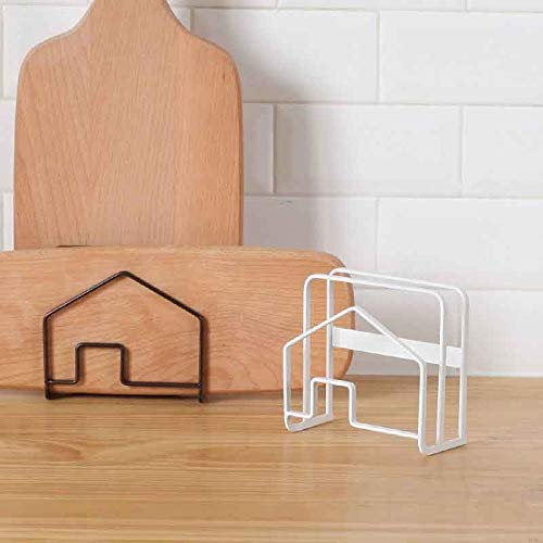 WUDILU Multi-Cell Wall-Mounted Cutting Board Rack Metal Drying Pan Pot Rack Cover Lid Rest Stand Spoon Holder Kitchen Tool (Color : OneColor)