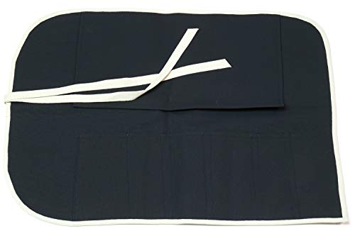 Yoshihiro Cotton Knife Pouch/bag Japanese Sushi Chef Knife Accessories (6 Slots) (Dark Navy)