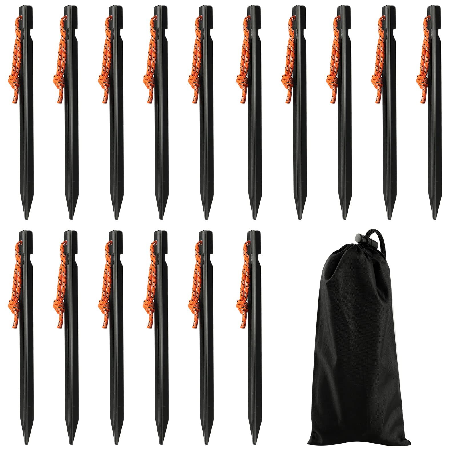 Tent Stakes,7075Aluminium Tent nail lightweight with Reflective Rope 12-Piece