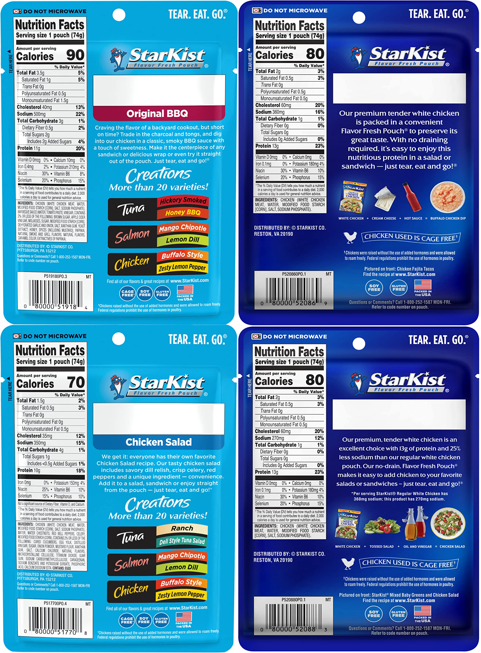 Starkist Chicken Creations, 7 Flavor Variety (Pack of 7) with By The Cup Spatula Knife