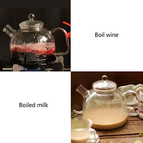 ZNZN Glass Kettle Clear Camping Kettle Creative Portable Ultra Light Kettle Teapot Coffee Maker Quick Boiling (1.75L (59.1oz) Multifunctional Water Kettle