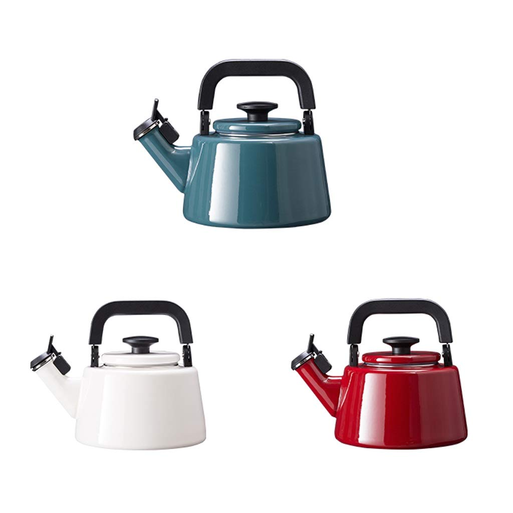 ZNZN Stainless Steel Kettle Whistling Kettle Creative Stove Kettle Anti-Scald Handle Suitable for Various Stovetops (2.1L/71OZ) Multifunctional Water Kettle (Color : Red)