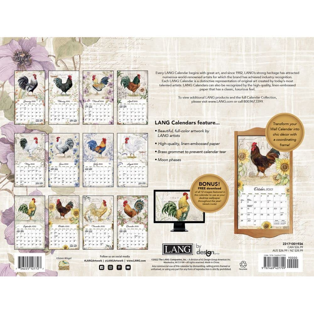 The Lang Companies, Proud Rooster Special Edition 2023 Wall Calendar