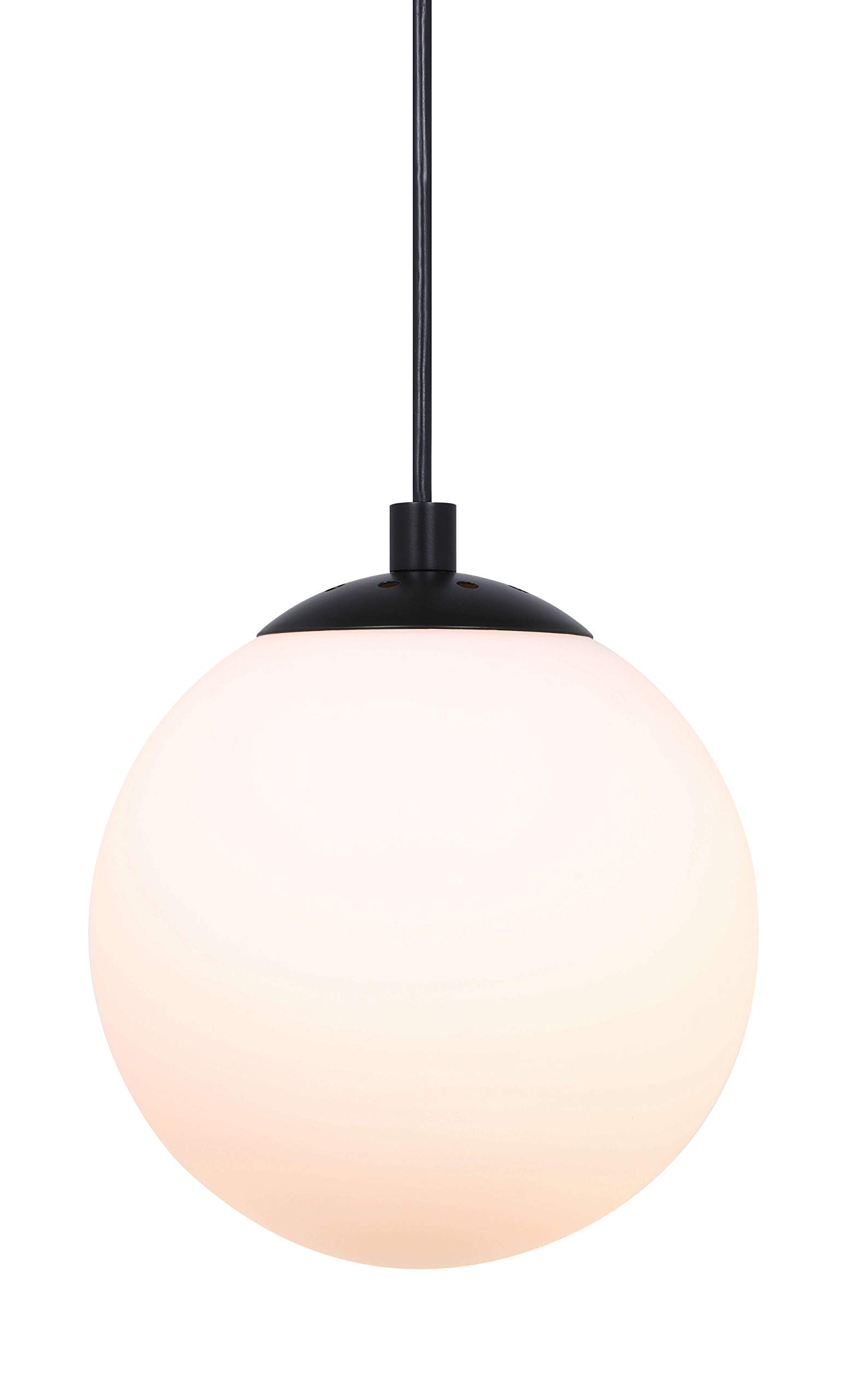 XiNBEi Lighting Pendant Lighting 1 Light Globe Pendant Light, Modern Adjustable Kitchen Hanging Ceiling Light Matte Black Finish XB-P1211-MBK