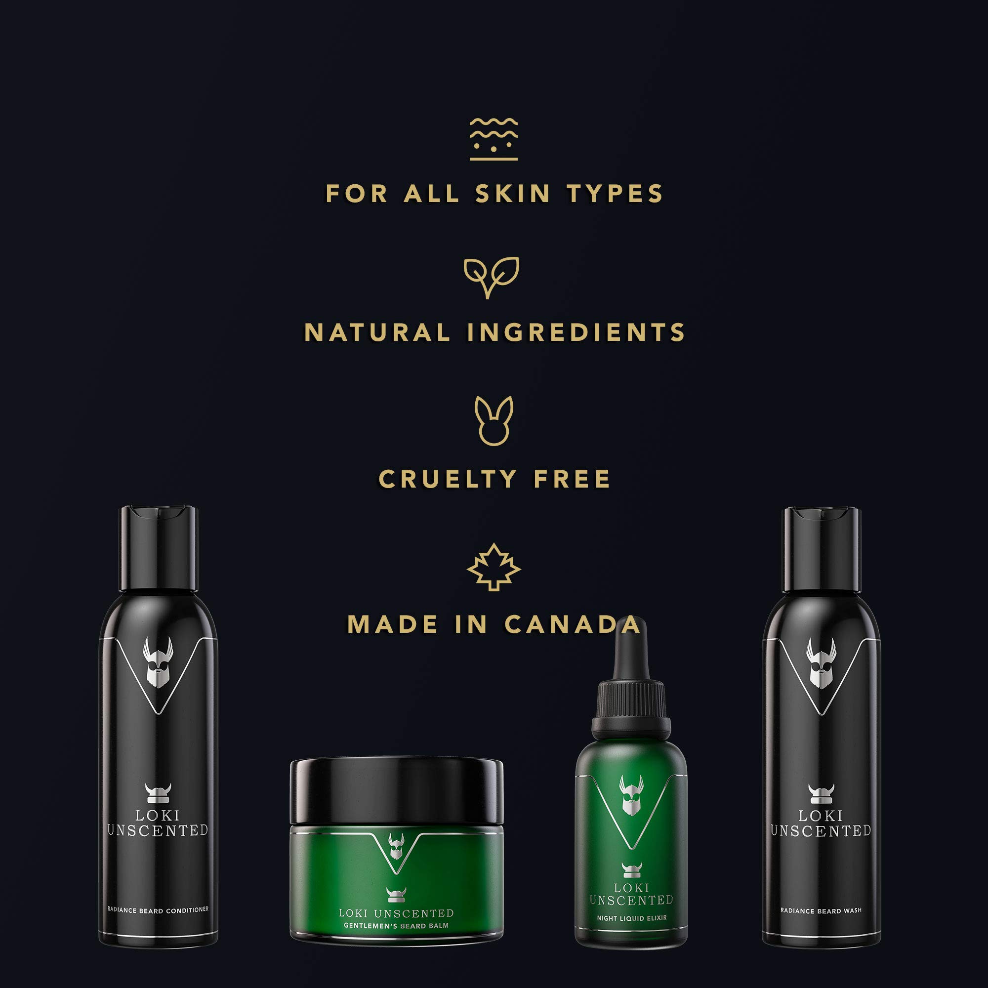 The Beard Struggle Essential Kit - Grooming Care Package for Men - Balm, Oil, Wash, Conditioner - (Silver - Loki Unscented)