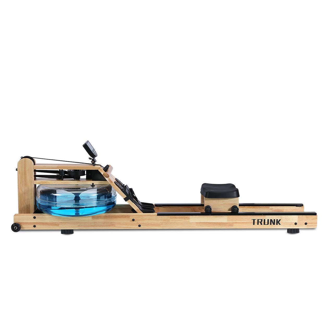 TRUNK Water Rowing Machine for Home Gym Fitness, Classic Solid Wood Rower Machine with LCD Monitor Whole Body Exercise Cardio Training