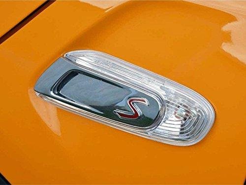 Xotic Tech 2X Side Exterior Fender Scuttle Checkered Pattern Vinyl Sticker Decal Decoration Accessories, Compatible with Mini Cooper F55 2015+,F56 2014+(Whtie Black)