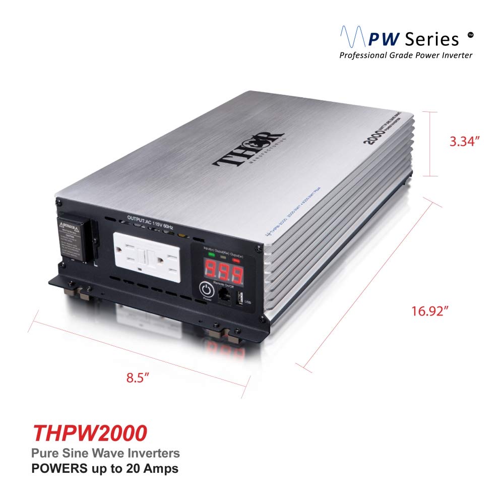 THOR MANUFACTURING - 5000 Watt Pure SINE Wave Inverter 12V with USB