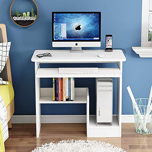 ZZenSmot Modern Simple Wooden Multi-Functional Computer Desk with Keyboard Tray for Work Desk Writing Desk Home Office Easy to Assemble-B L27.5 * 18.8*h28.3inch