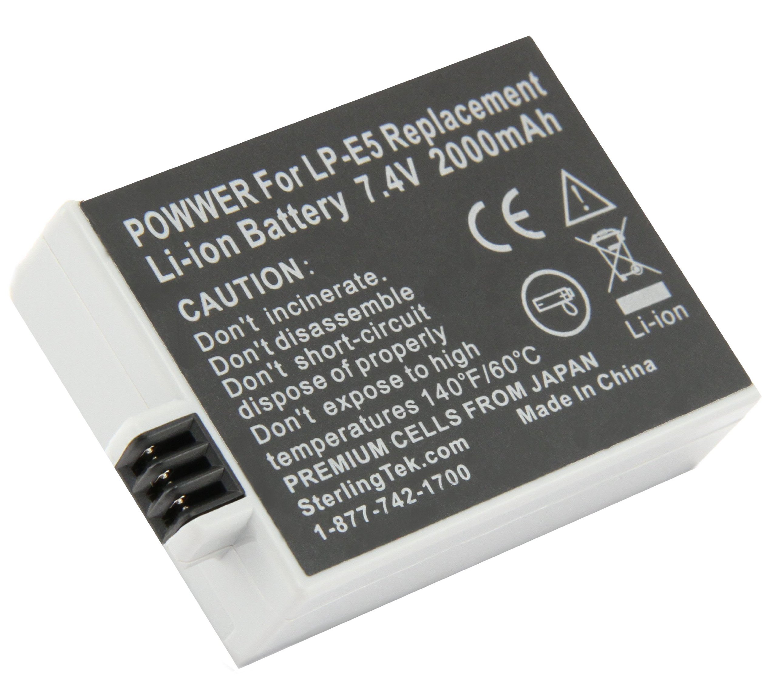 STK LP-E5 Battery Pack for Canon LP-E5 Canon EOS Rebel XS, Rebel T1i, Rebel XSi, 1000D, 500D, 450D, Kiss X3, Kiss X2, Kiss F, LPE5, Canon, Cannon