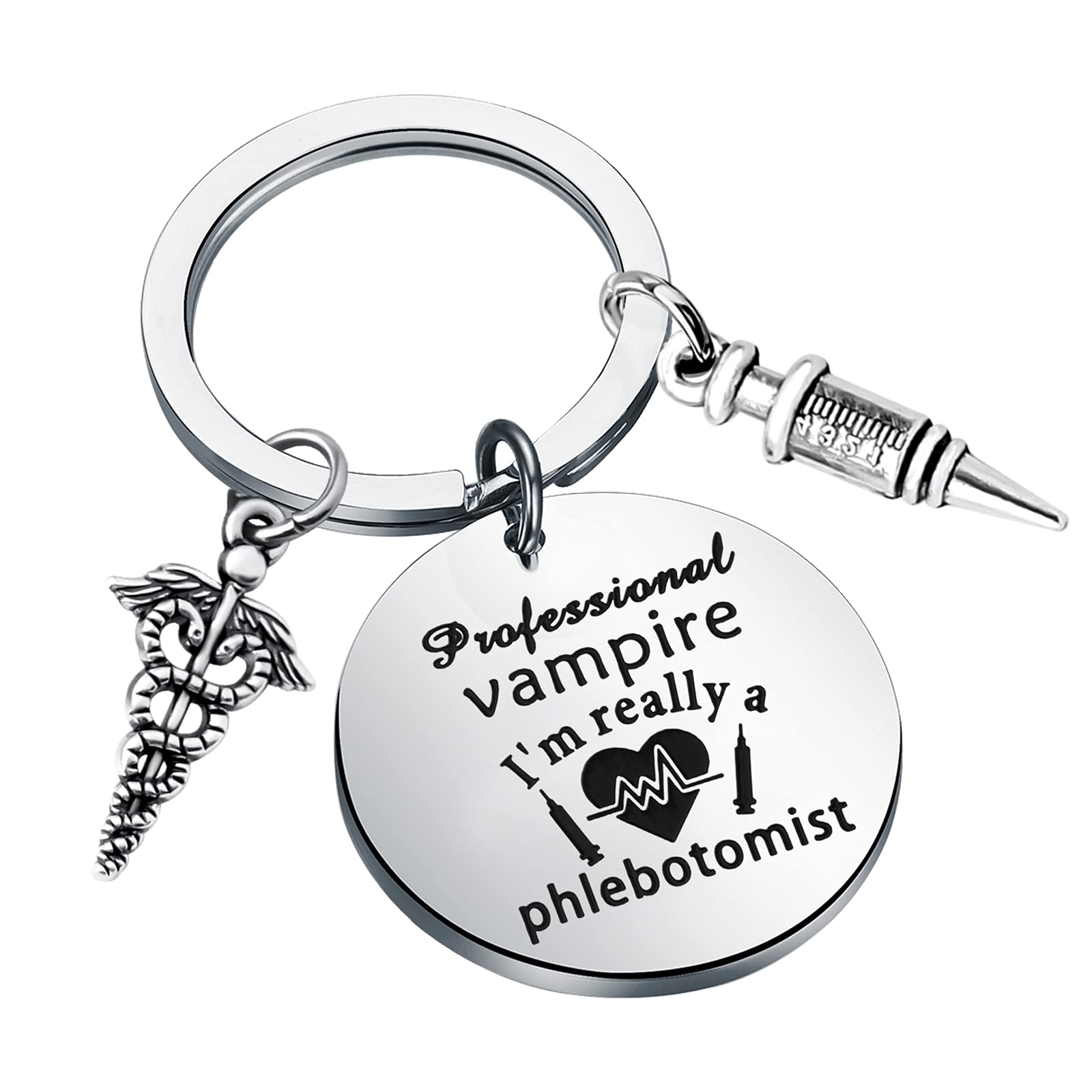 TGBJE Phlebotomy Gift Phlebotomist Gift Professional Vampire I’m Really A Phlebotomist Jewelry Venipuncturist Gift Nurse Jewelry (Phlebotomist key)