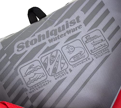 Stohlquist Fit Youth/Adult (75-125 Lbs) PFD Life Jacket Vest - Coast Guard Approved, Soft Lightweight Buoyancy Foam, Fully Adjustable, Buckle for Extra Security | Red & Gray