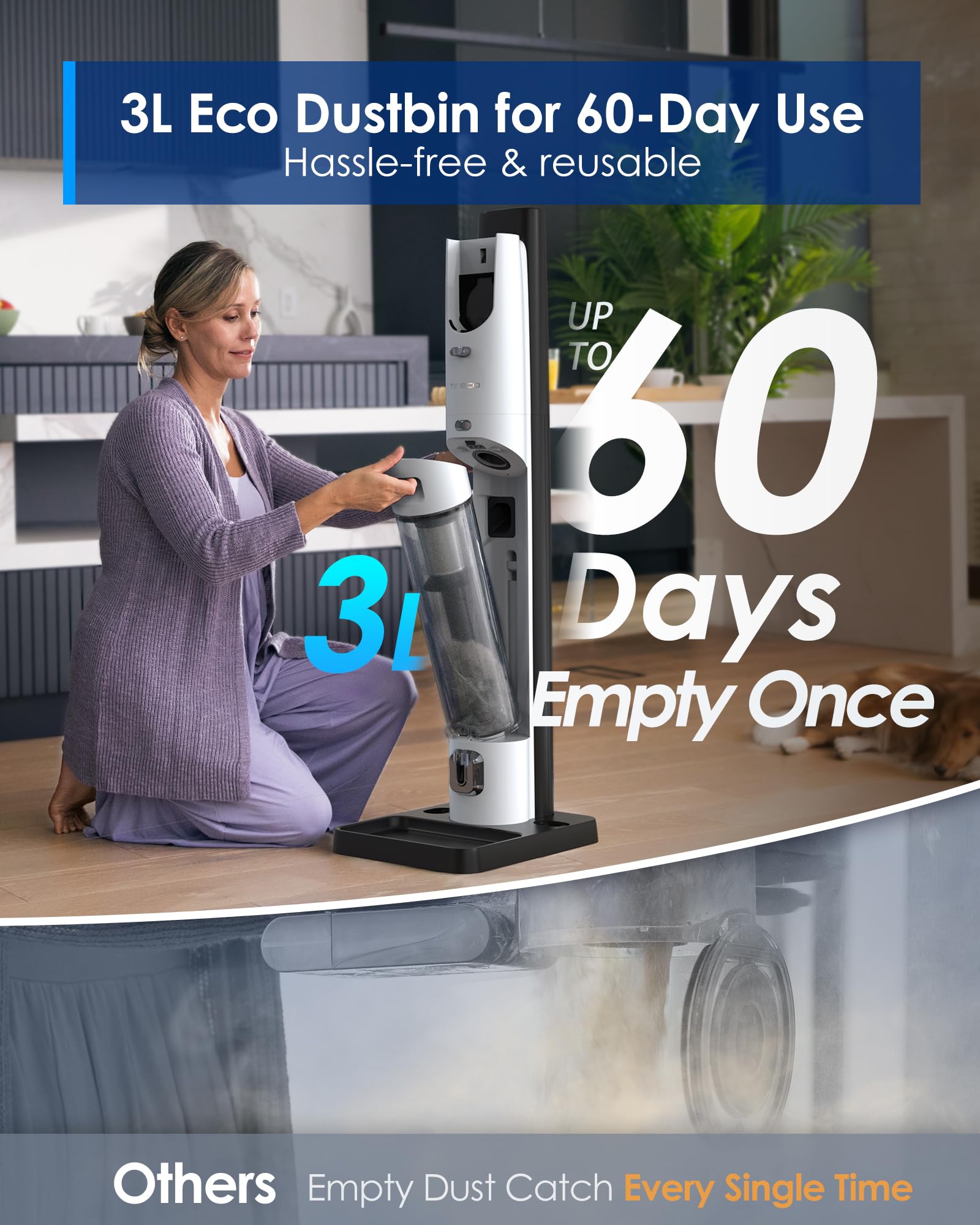 Tineco Pure ONE S12 PRO EX Smart Cordless Stick Vacuum Cleaner, Optimized Ultra Powerful Suction & Long Runtimes, Excellent for Multi-Surface & Pet Hair Cleaning with LED Hard Floor