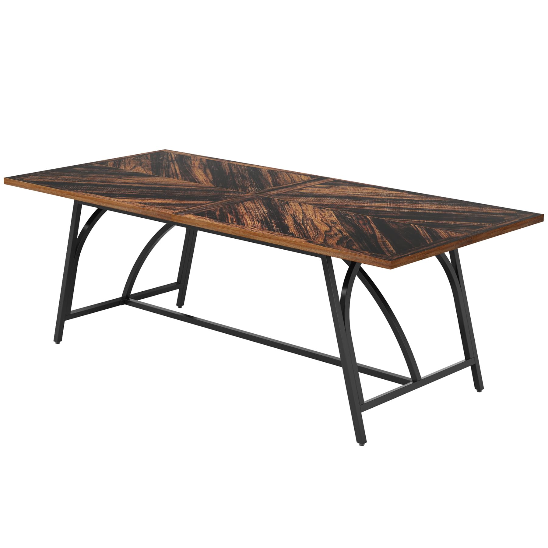 Tribesigns Extra Long Dining Table for 6, 70.8-Inch Rectangle Kitchen Table with Stylish Metal Legs, Large Business Restaurant Table, Only Table, Easy Assembly, Brown