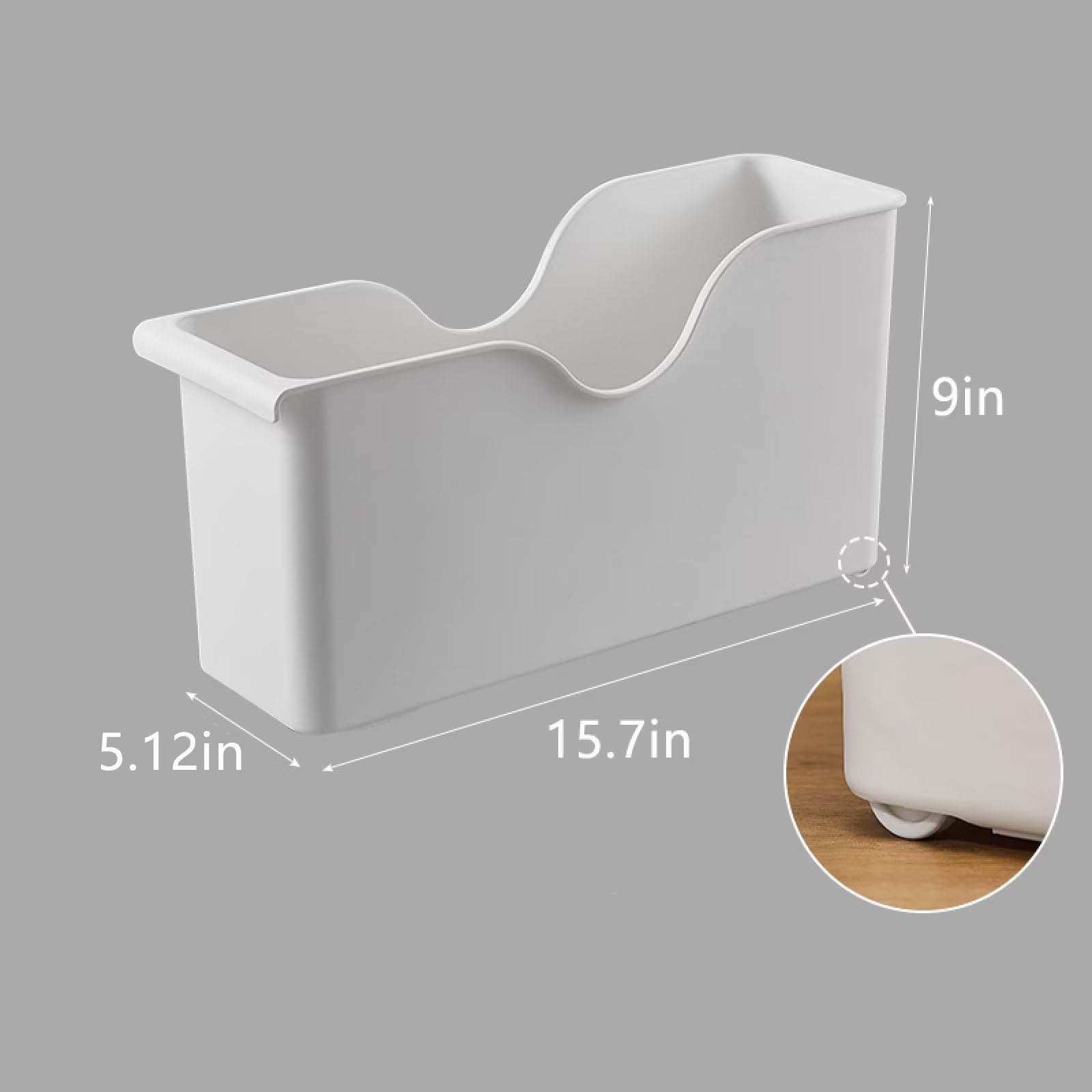 Typutomi Kitchen Cabinet Organizers and Storage, Plastic Pan Pot Holder Pot Cover Rack with Wheels Pantry Organizer Bathroom Storage Basket(White, M)