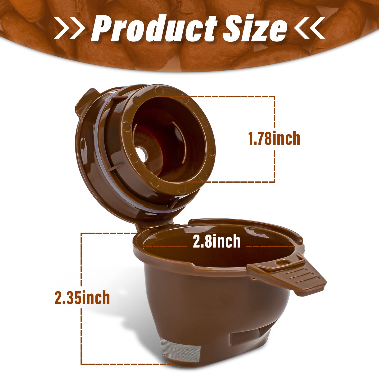 Single Serving Ground Coffee Brew Filter/Holder Basket for Hamilton beach flexbrew replacement parts 49957 49974 49976 49979 49957 49954 49947 49940 49950 49966 49968 Reusable coffee filter Brown (2)