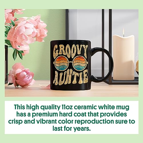 TUANDANG GOOD DEAL Groovy Auntie 70s Aesthetic Nostalgia 1970's Retro Aunt Black Coffee Mug 11oz…