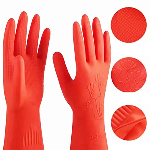 VEMMIO Cleaning Glove Soft String Kitchen Dishwashing Gloves Thickened Dishwashing Gloves Garden Cleaning Protective Gloves (Color : Yellow, Size : Medium)