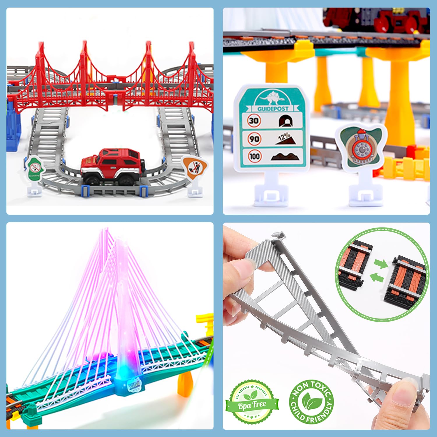 Toddler Train Set Toy, Electric Train Track Playset for 3 4 5 Years Old Kids, Boys and Girls