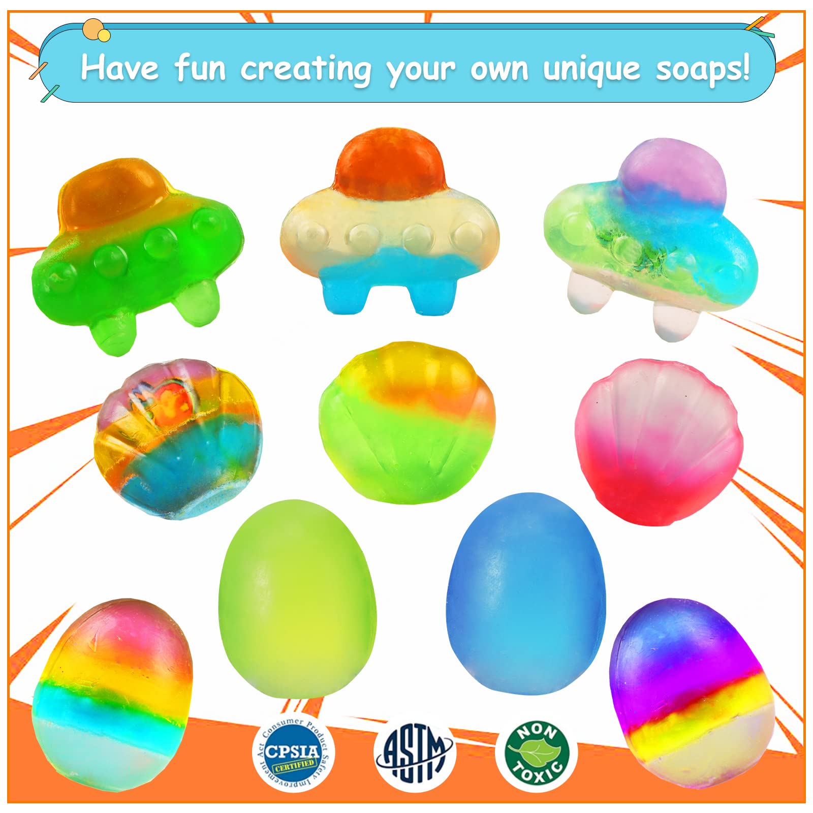 Sixth Space Soap Making Kit for Kids - Create Your Own Soap Lab - Reusable Mold, Multi-Color & Scents - STEM Science Kits - Crafts Birthday Gift for Boys and Girls, Age 8+