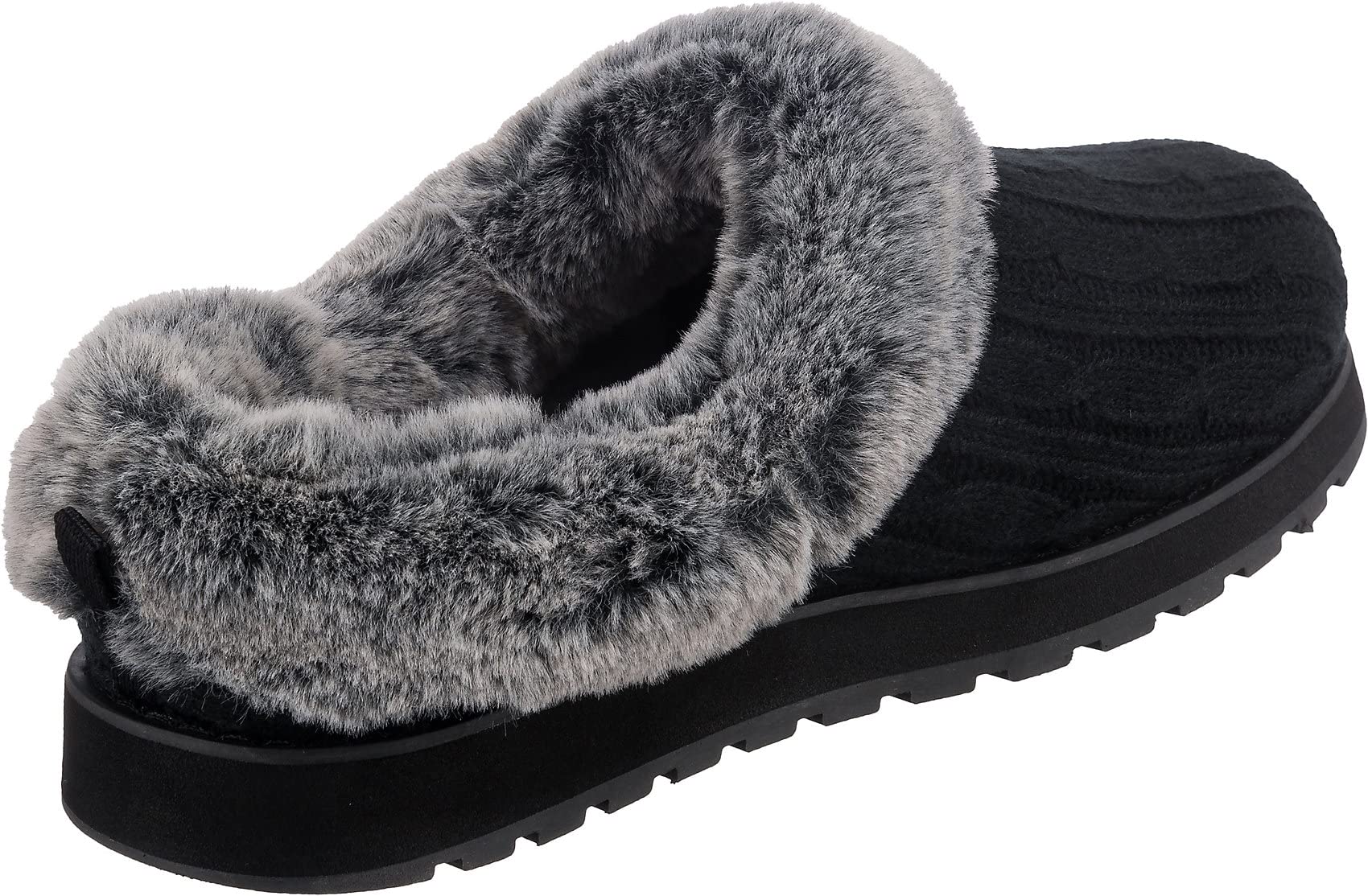 Skechers BOBS Women's Keepsakes - Ice Angel Slipper, Black, 9 M US