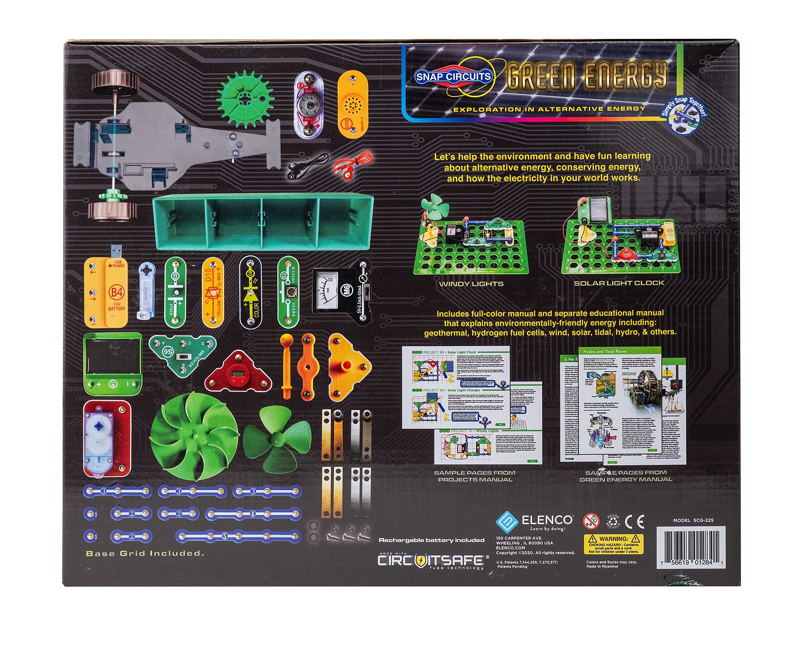 Snap Circuits Green Energy Electronics Exploration Kit | Over 125 Exciting STEM Projects | Full Color Project Manual | 45+ Snap Circuits Parts | STEM Educational Toys for Kids 8+