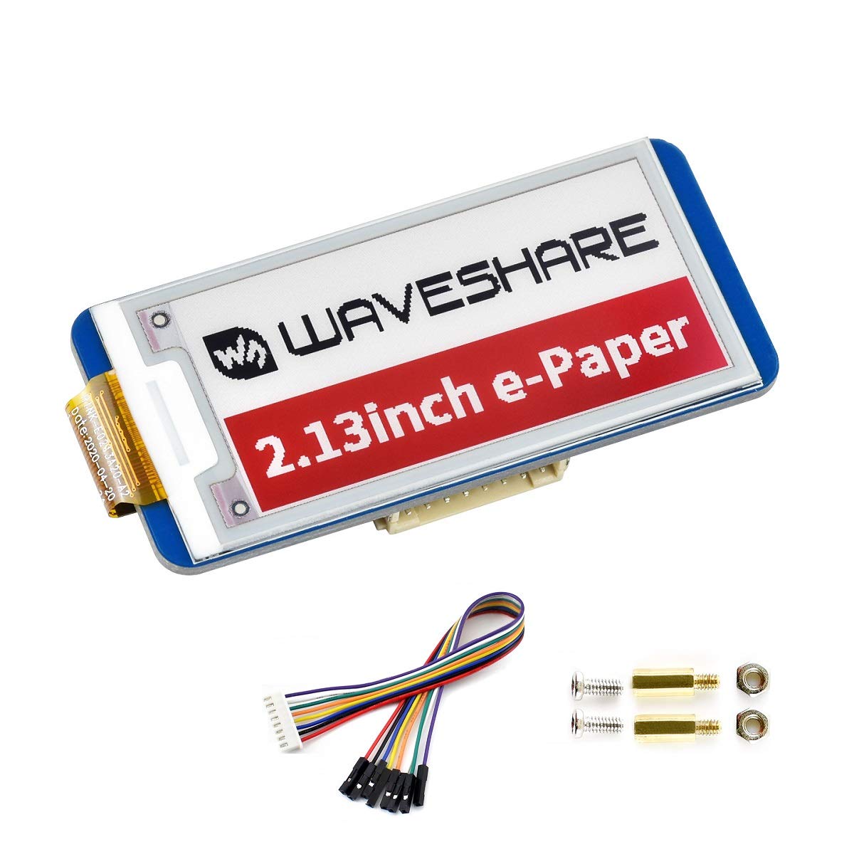 Three Color 2.13inch E-Ink Display HAT (B), 212x104 Resolution 3.3V/5V Red Black White E-Paper Display Screen for Raspberry Zero/Zero W/Zero WH/2B/3B/3B+ SPI Interface,Full Refresh