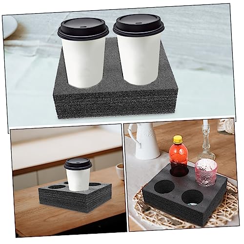 ULTECHNOVO 4 pcs Takeout Cup Holder Takeout Coffee Carrier Disposable Coffee Tray Cup Carrier Tray Beverage Carrier Drink Takeout Holder Cold Drinks Carrier Drink Tray Foam Cup Commercial epe
