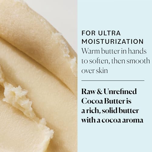 Sky Organics Cocoa Butter for Body, 100% Raw & Unrefined Ultra-Moisturizing Butter to Deeply Hydrate & Condition Skin, Promotes Smooth Skin Tone & Texture, Suitable for Tight or Extra Dry Skin, 16 Oz.