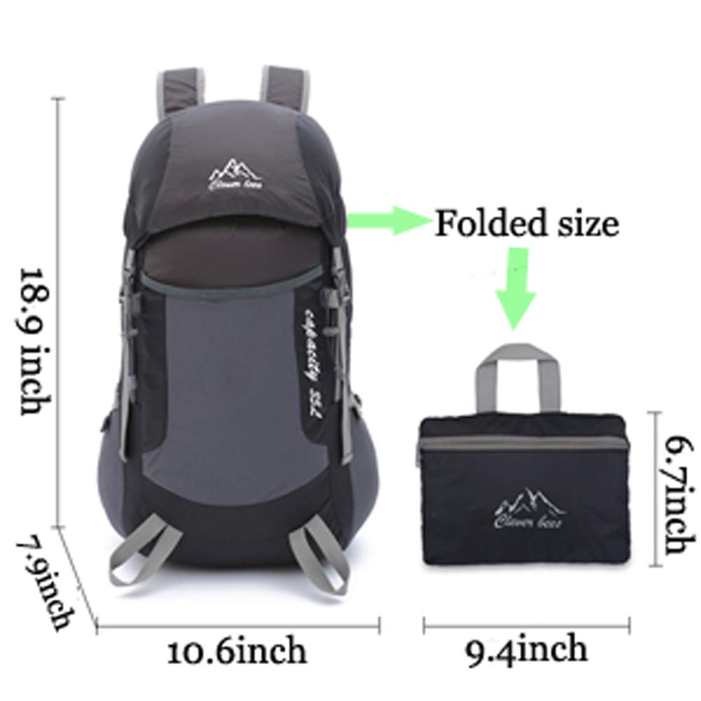 Ultralight Durable 35L Foldable Hiking Daypacks Water-Resistant Lightweight Travel Backpack Blue