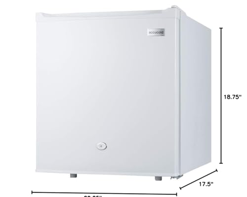 Summit Appliance FFAR23L Accucold 19" Wide Compact All-Refrigerator; Automatic Defrost; Factory-installed Lock; Internal Fan Cooling; 1.7 cu.ft Capacity; LED Lighting; Adjustable Thermostat; White