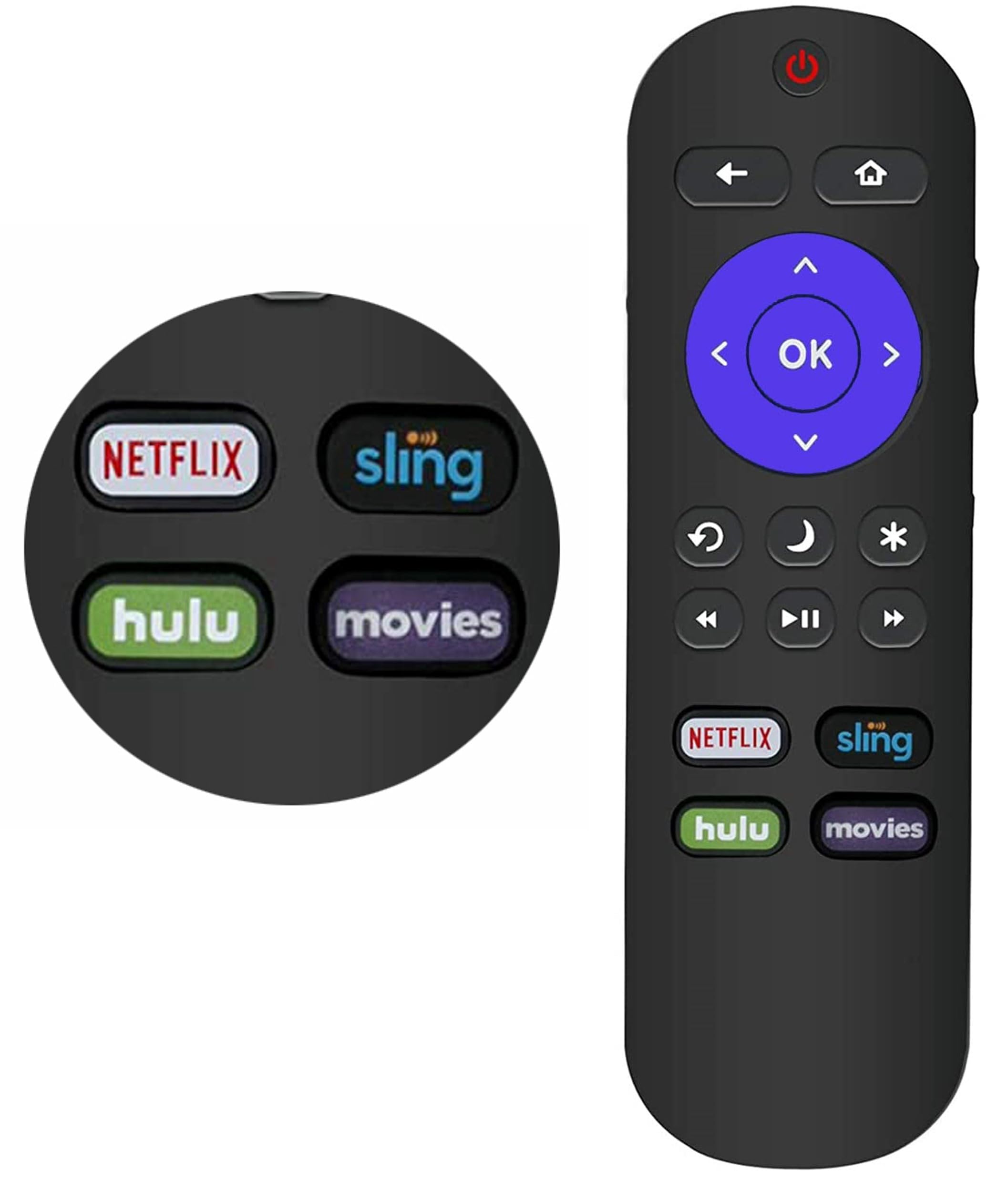 Universal Remote Control Compatible with All Insignia Roku TVs, All Insignia Roku Smart TV with Netflix/Sling/Hulu/Movies- No Setup Required