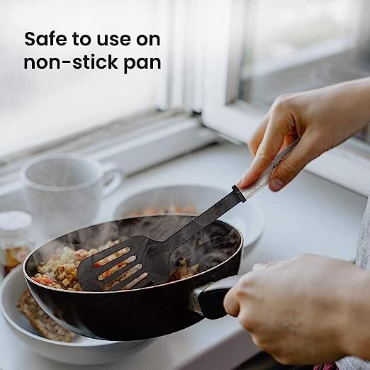 Steel Utensils 24 Pcs Kitchen Utensils Spatula Set Heat Resistant Kitchen Cooking Utensils Cookware Set with Spatula Black (Nylon and Stainless Steel)