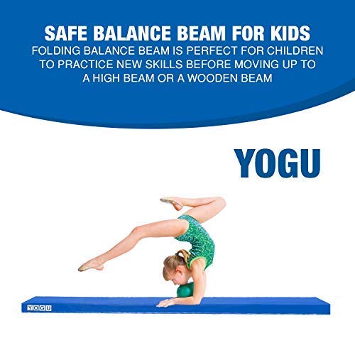 YOGU Foldable Balance Beam 9 Feet Folding Floor Gymnastics Equipment Beams for Kids Home Practice