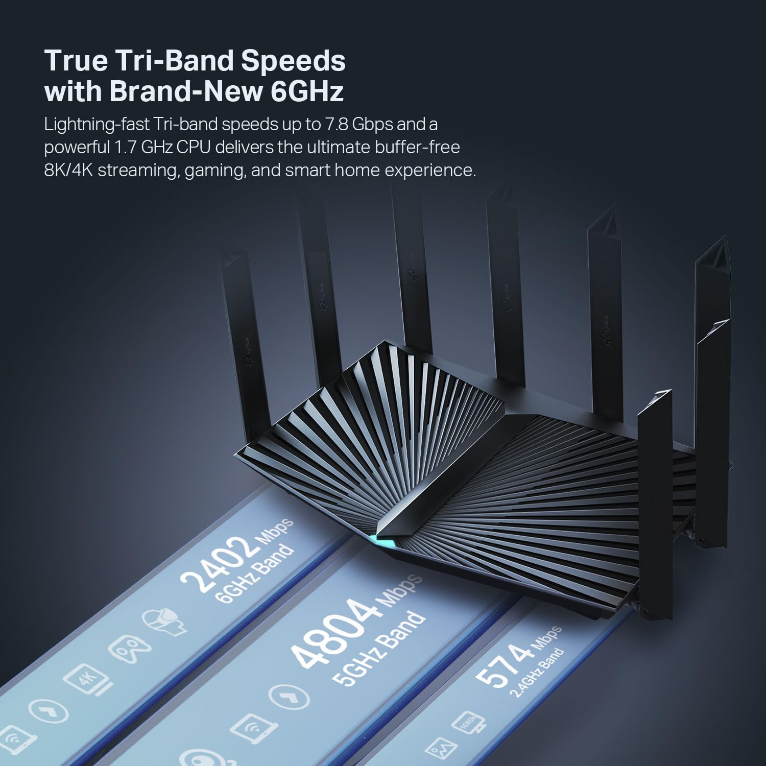 TP-Link - Archer AXE7800 Tri-Band Wi-Fi 6E Router - Black (Renewed)