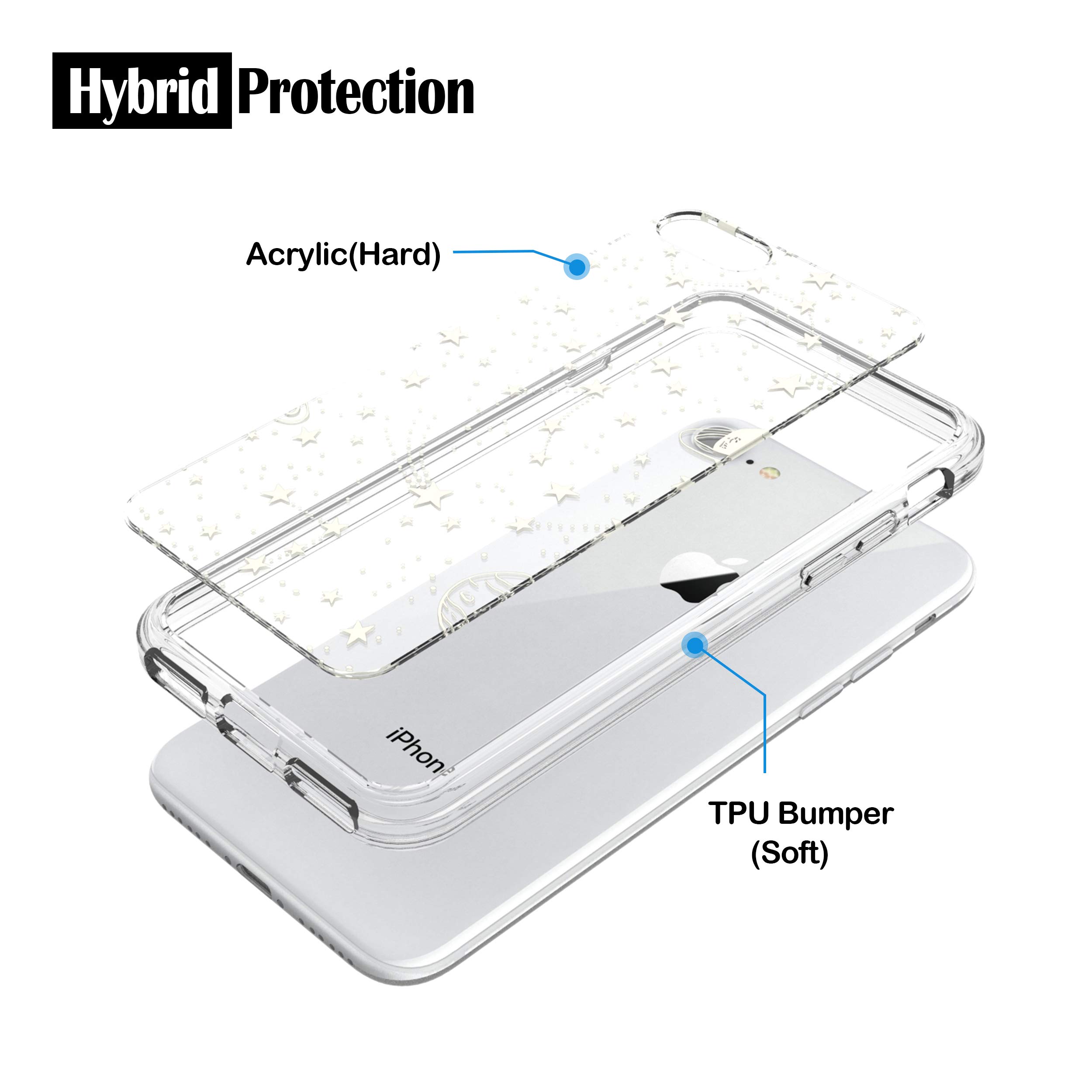 Townshop iPhone SE (2022) / iPhone SE (2020) Case/iPhone 8 Case/iPhone 7 Case, Clear Design Shockproof Scratch Resistant Case for Apple iPhone SE 2022 / SE 2020 / iPhone 8 / Apple iPhone 7- Universe