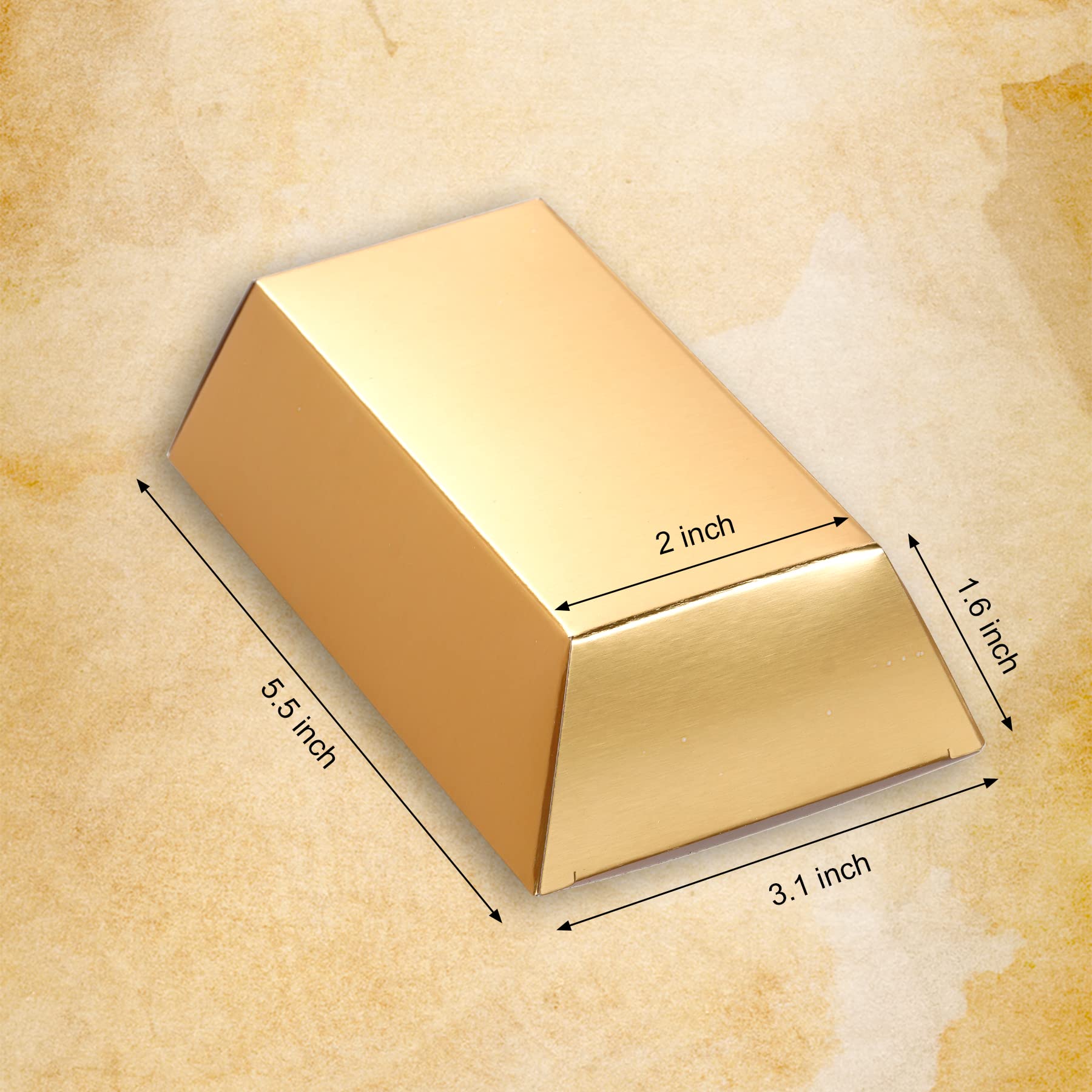 Yookat Gift Wrap, 30 Pieces Fake Gold Bar Gift Boxes, 5.5x3.1in, Glossy Paper, Pirate Theme Party Decorations