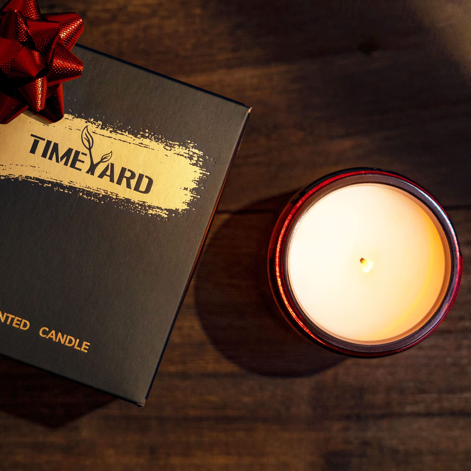 TIMEYARD Scented Candle Smoke and Vanilla Candle, Gift Candle for Men Modern Jar Candle, Calm and Relax Scented Soy Candles with 1 Cotton Wick, 45H Burn Time, 7oz