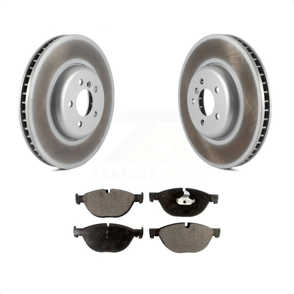 Transit Auto - Front Coated Disc Brake Rotors And Ceramic Pads Kit For BMW 750Li xDrive 750i 550i GT KGT-102432