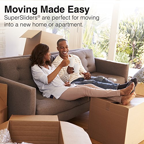 SuperSliders 4703395N Reusable Felt Furniture Movers for Hardwood Floors- Quickly and Easily Move Any Item, 5β Square (4 Pieces),Black